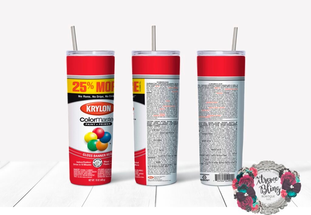 Krylon Red Spray Paint Can Ready To Press Sublimation Print for 20oz ...